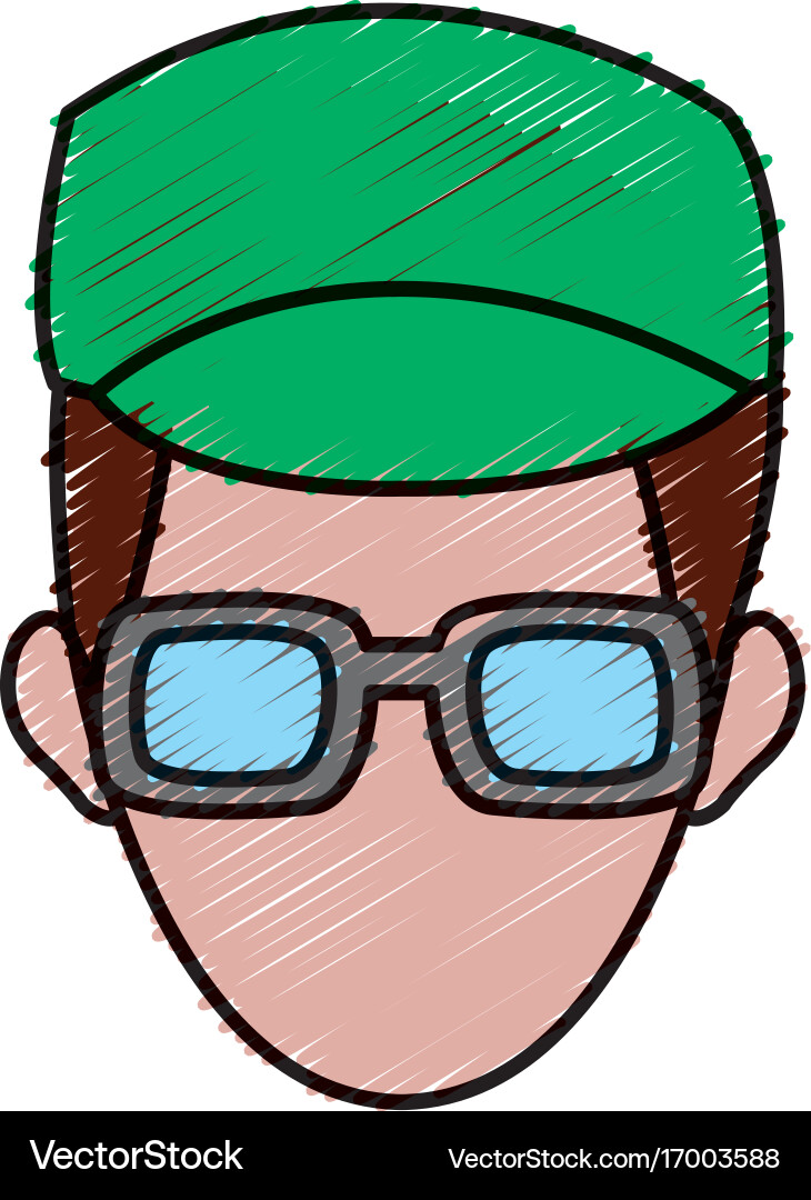 Man face character people profile cartoon image Vector Image