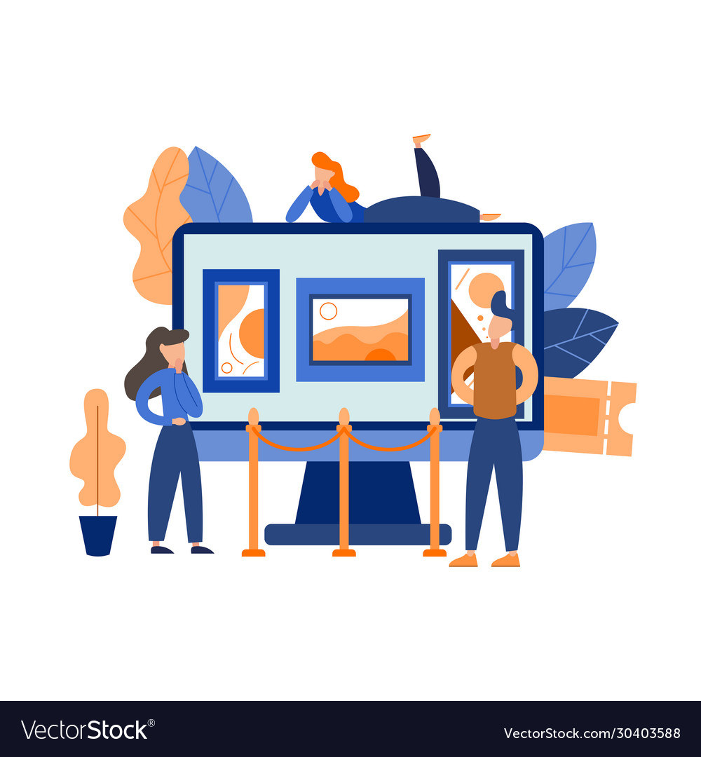 Mobile museum guide application interactive Vector Image