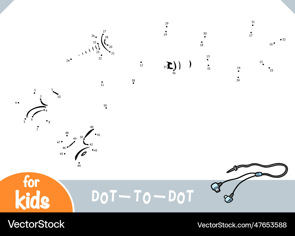 Numbers game education dot to in-ear Royalty Free Vector
