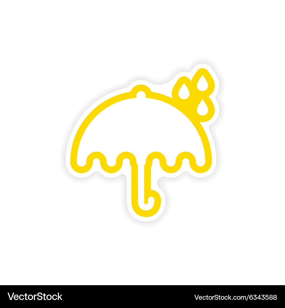 Paper sticker british umbrella on white background