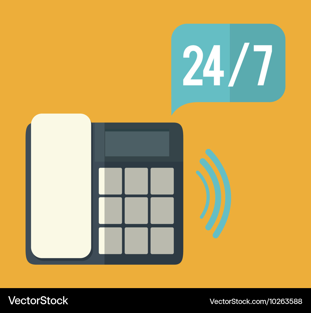 Phone bubble time call center service icon Vector Image
