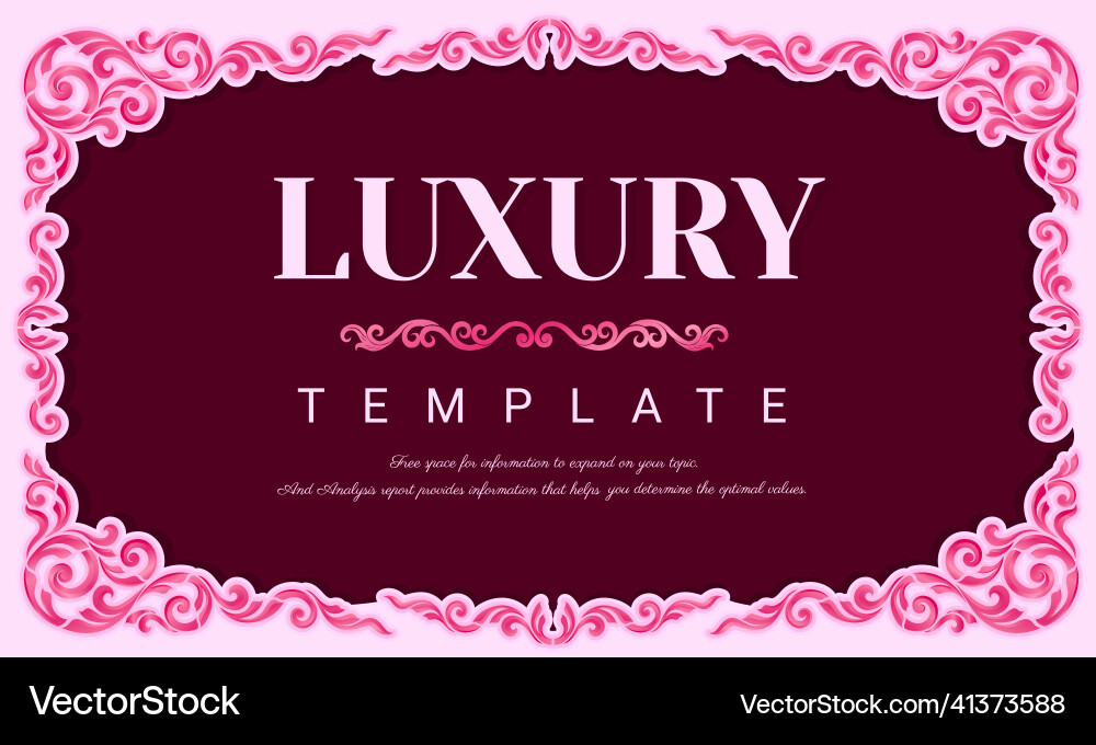 Pink outline floral border decorative Royalty Free Vector