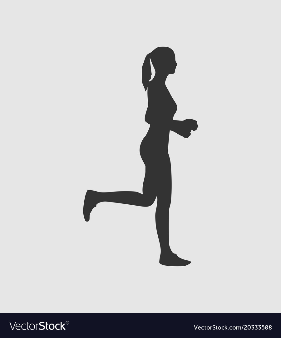 Running lady silhouette Royalty Free Vector Image