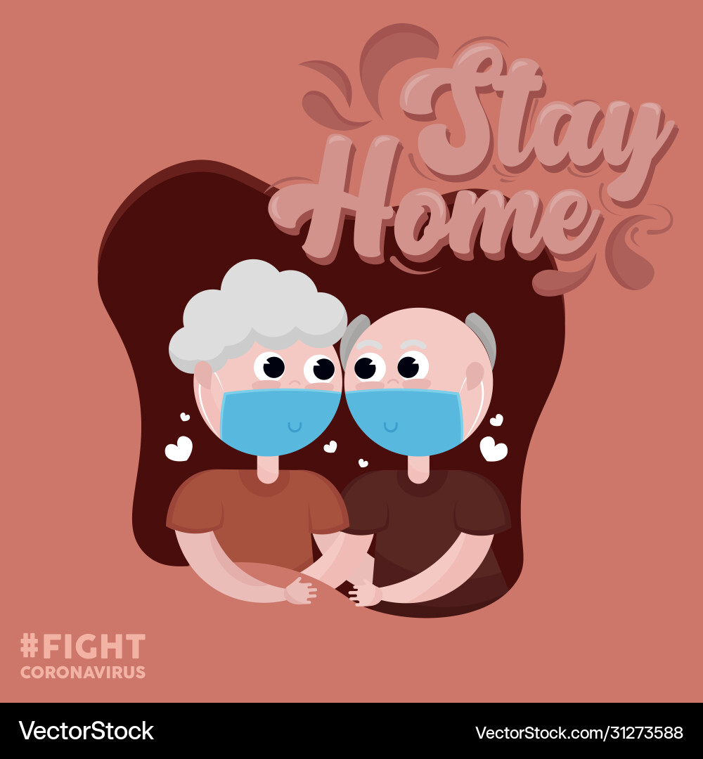 Stay in home poster Royalty Free Vector Image - VectorStock