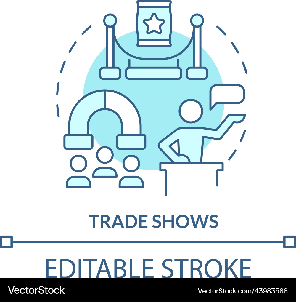 Trade shows turquoise concept icon Royalty Free Vector Image
