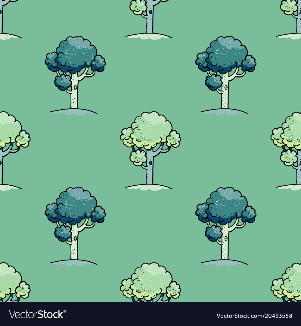 Trees seamless pattern Royalty Free Vector Image