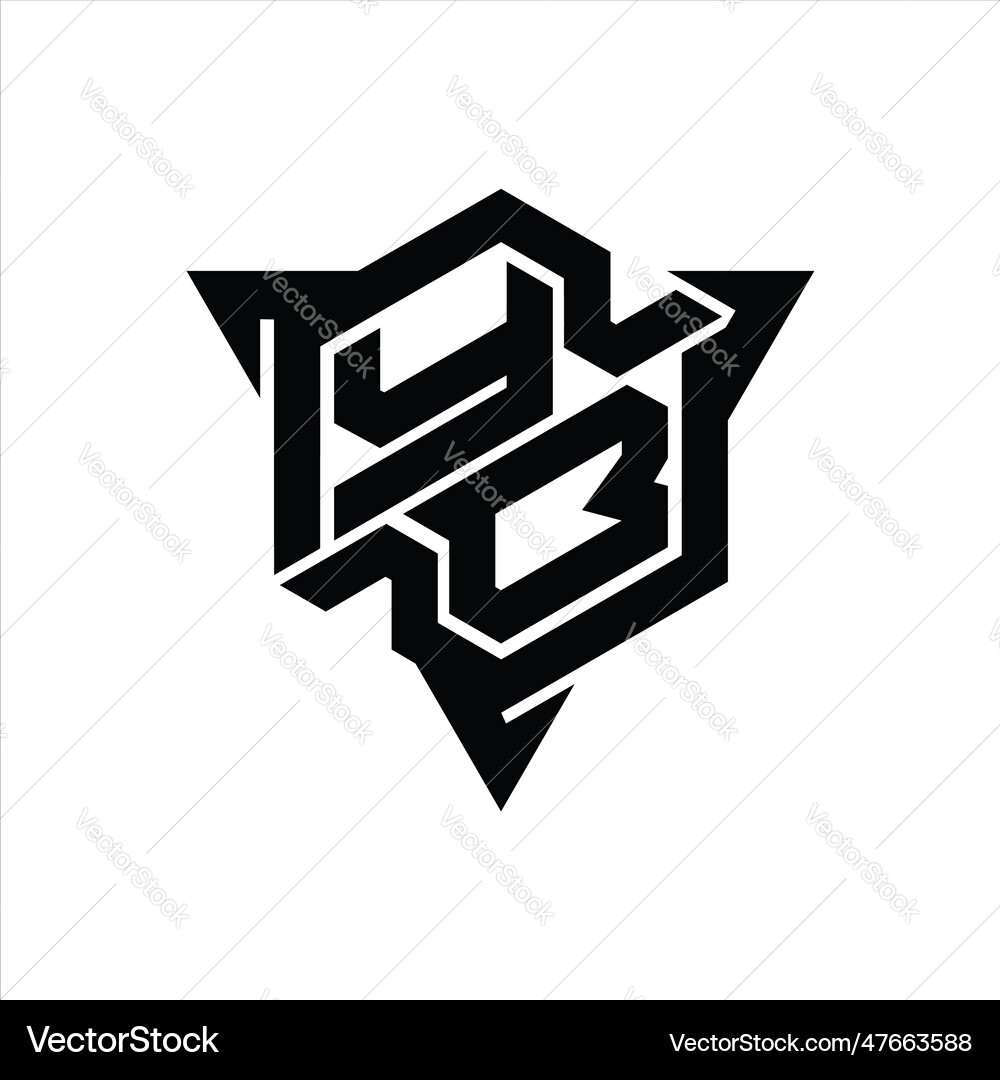 Yb logo monogram hexagon shape with triangle Vector Image