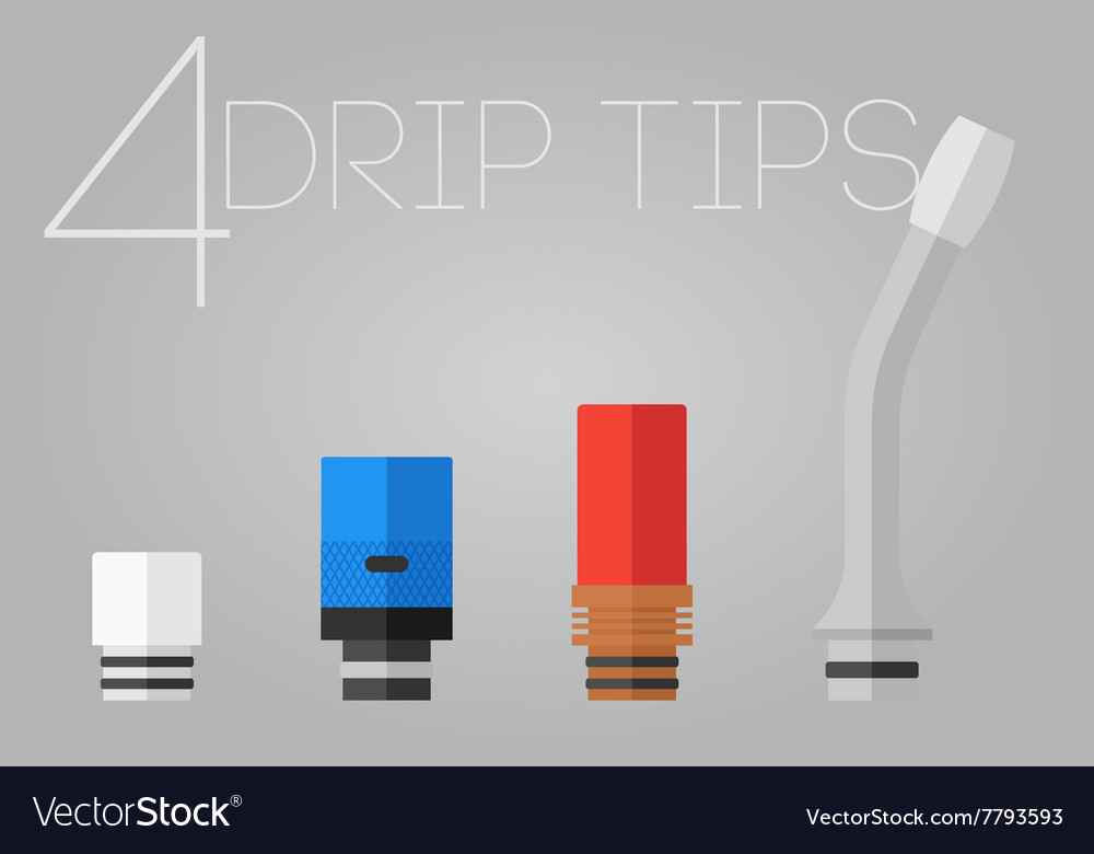 4 colored drip tips set Royalty Free Vector Image