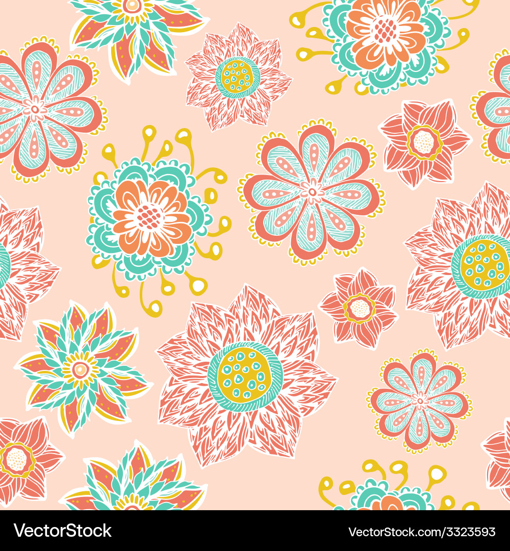 Beautiful seamless texture with perfect flowers Vector Image