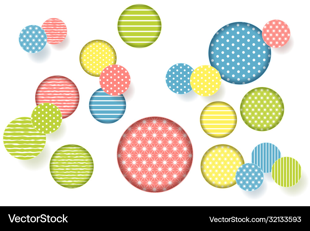 Color background with round decorated shapes Vector Image