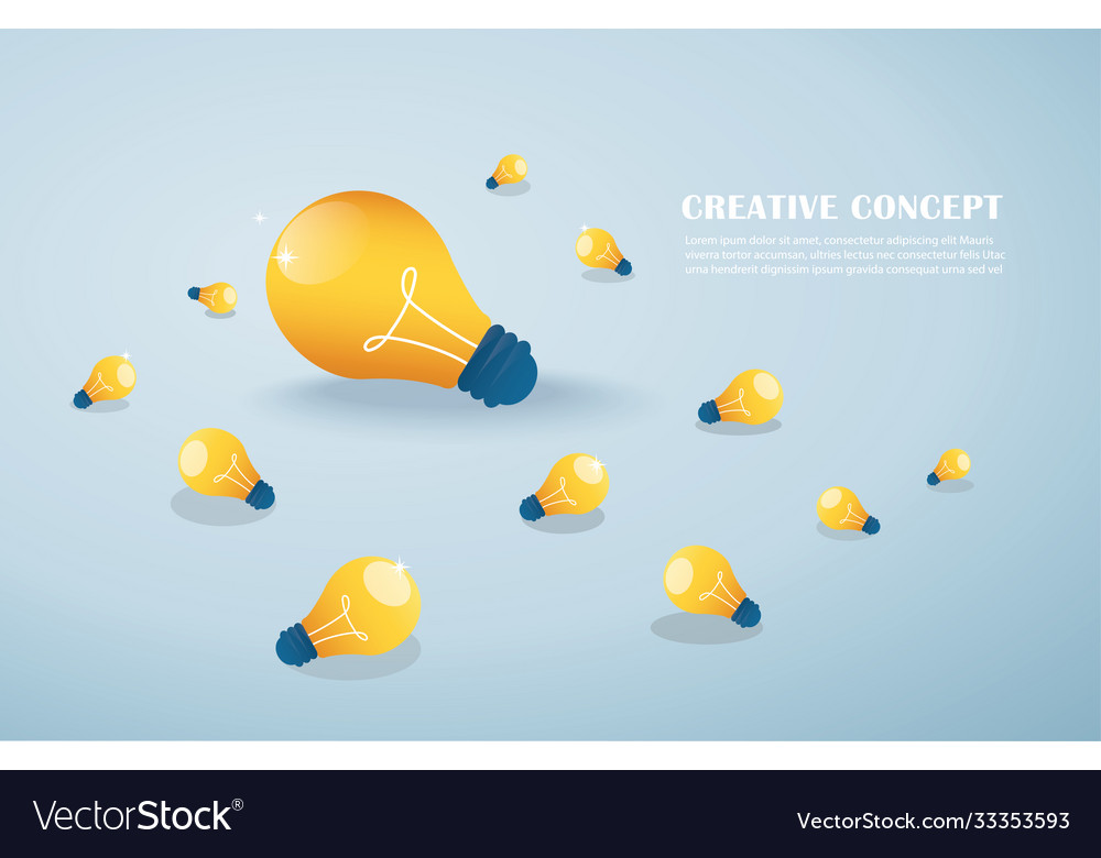 Creative idea concept light bulbs background Vector Image
