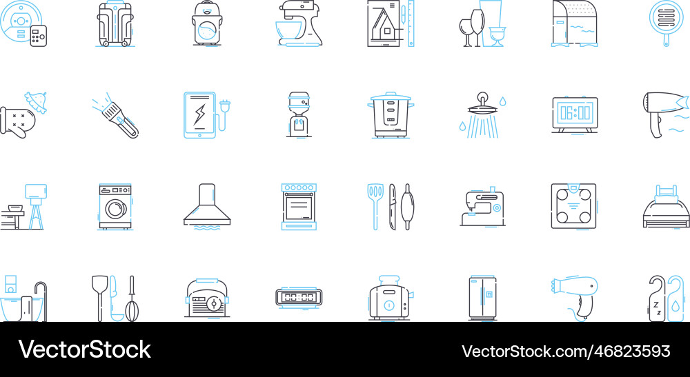 Executive retreat linear icons set strategy Vector Image