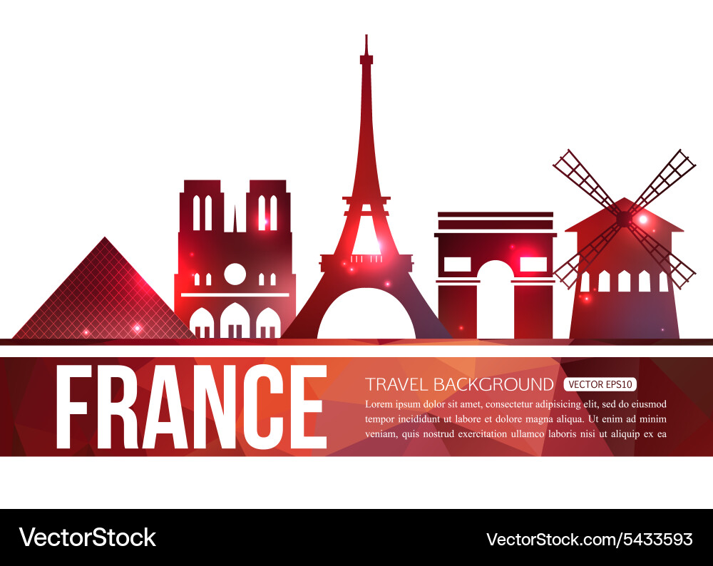 France travel background with place for text Vector Image