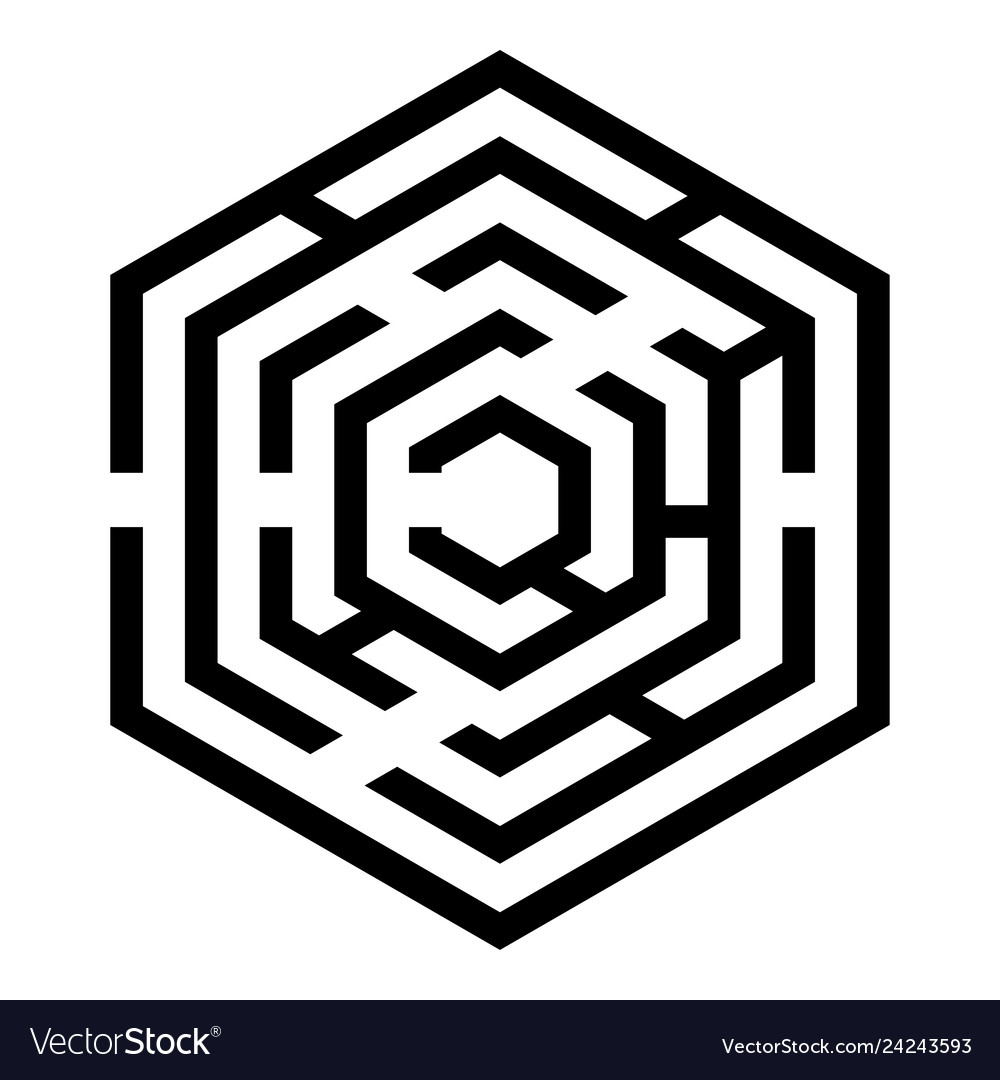 Hexagonal maze hexagon labyrinth with six Vector Image Hexagonal maze hexagon labyrinth with six Vector Image