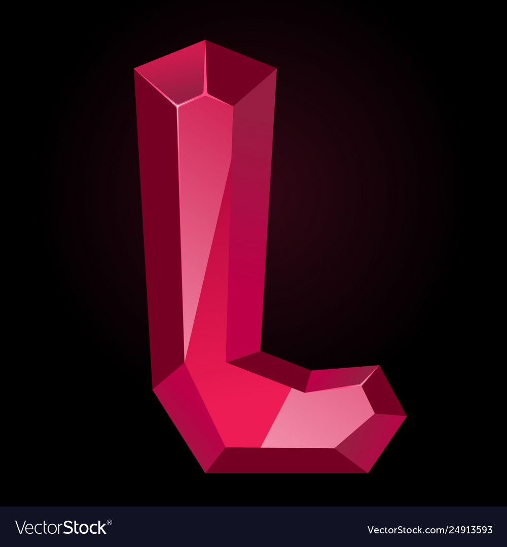 Ruby letter l Royalty Free Vector Image - VectorStock