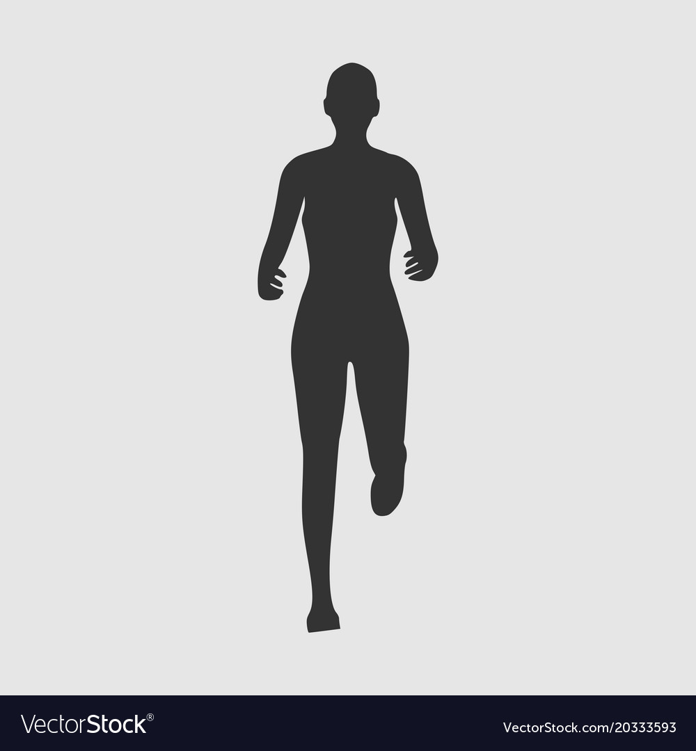 Running lady silhouette Royalty Free Vector Image