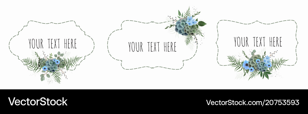Set vintage labels with flowers frame Royalty Free Vector