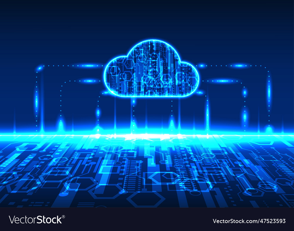 Smart cloud technology connects and transmits Vector Image Smart cloud technology connects and transmits Vector Image