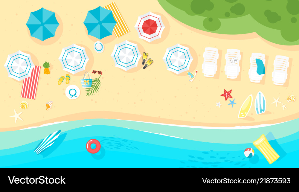 Tropical island sea shore Royalty Free Vector Image
