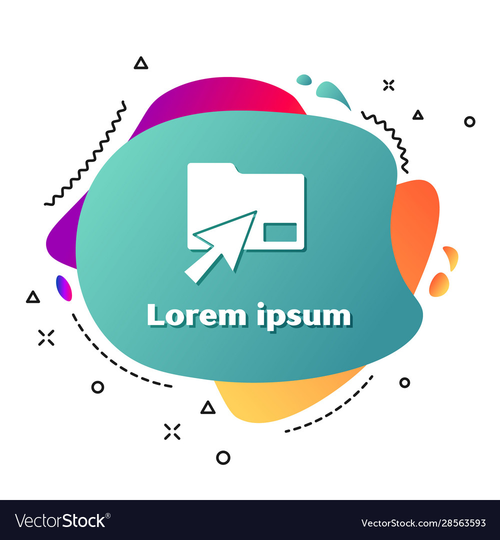 White cursor click document folder icon isolated Vector Image