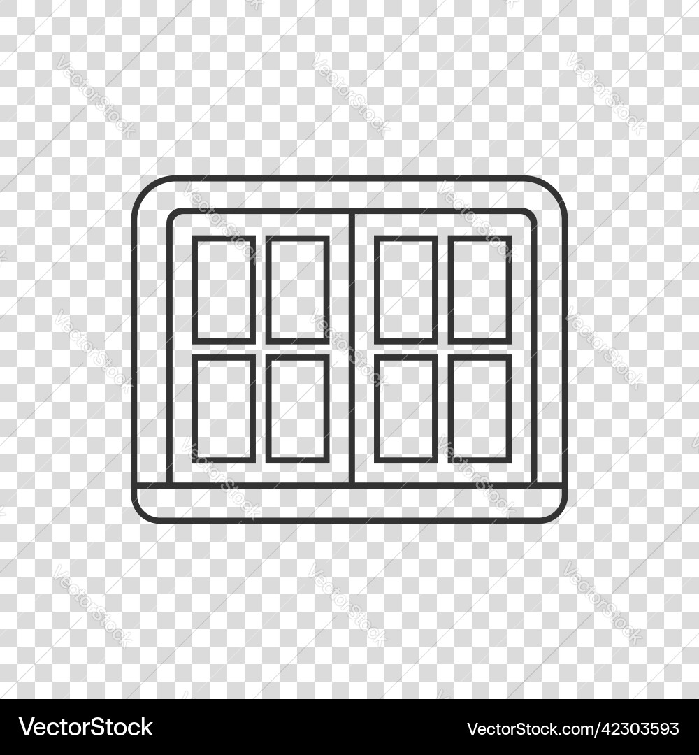 Window icon in flat style casement on isolated Vector Image