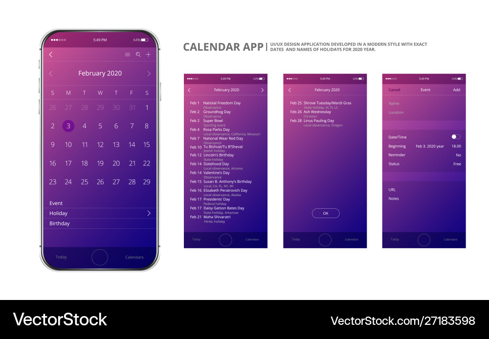02 phone february new Royalty Free Vector Image