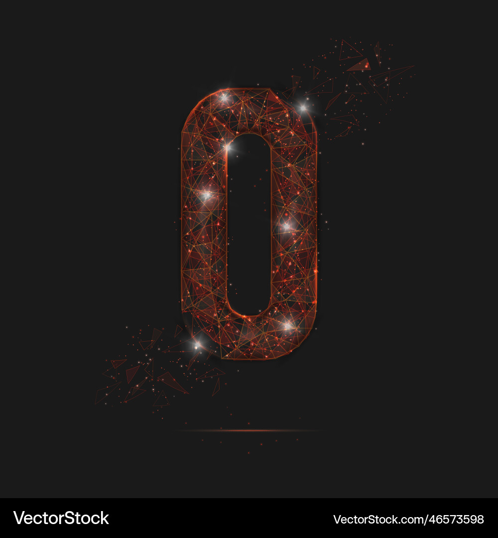 Abstract isolated orange image of a number zero Vector Image