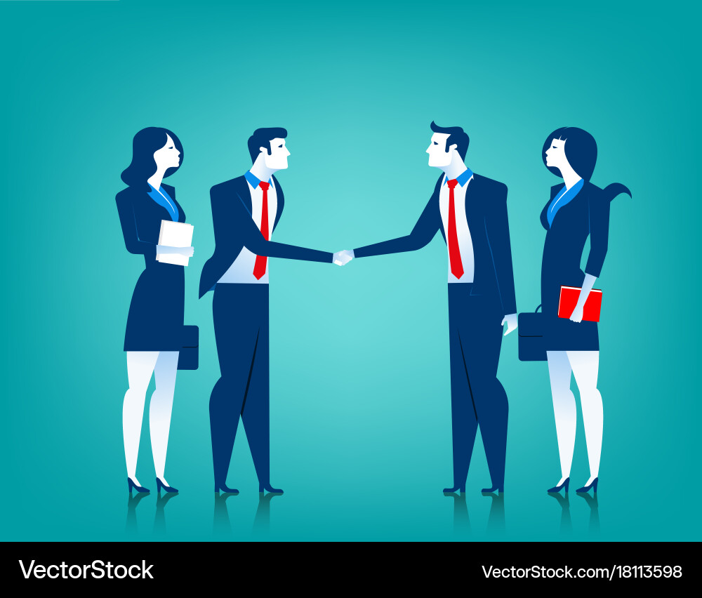 Agreement cooperation business team shaking Vector Image