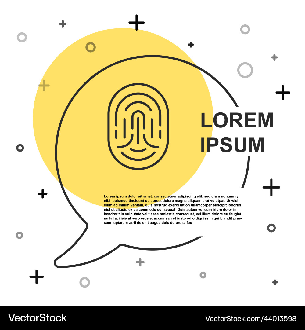 Black line fingerprint icon isolated on white Vector Image