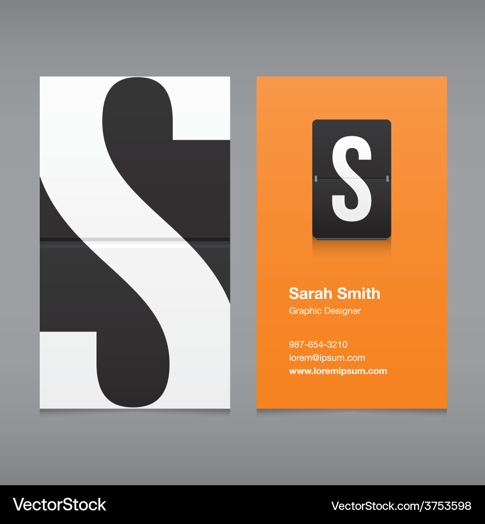 Business card letter s Royalty Free Vector Image