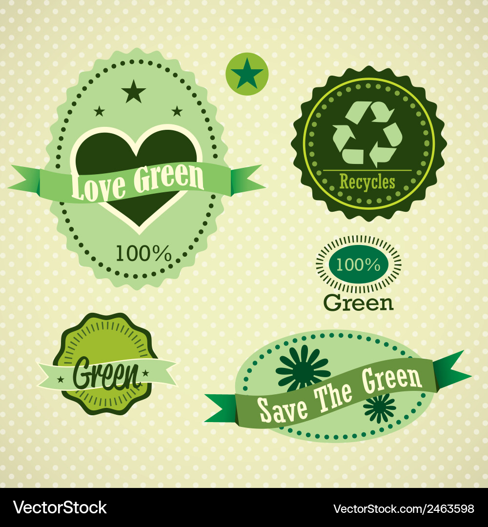 Different eco-labels to mark a product or service Vector Image