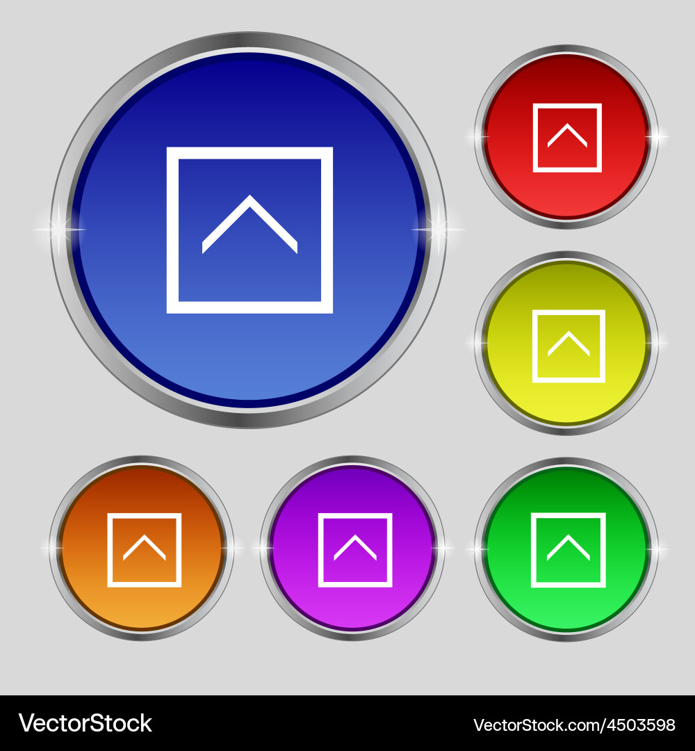 Direction arrow up icon sign round symbol Vector Image
