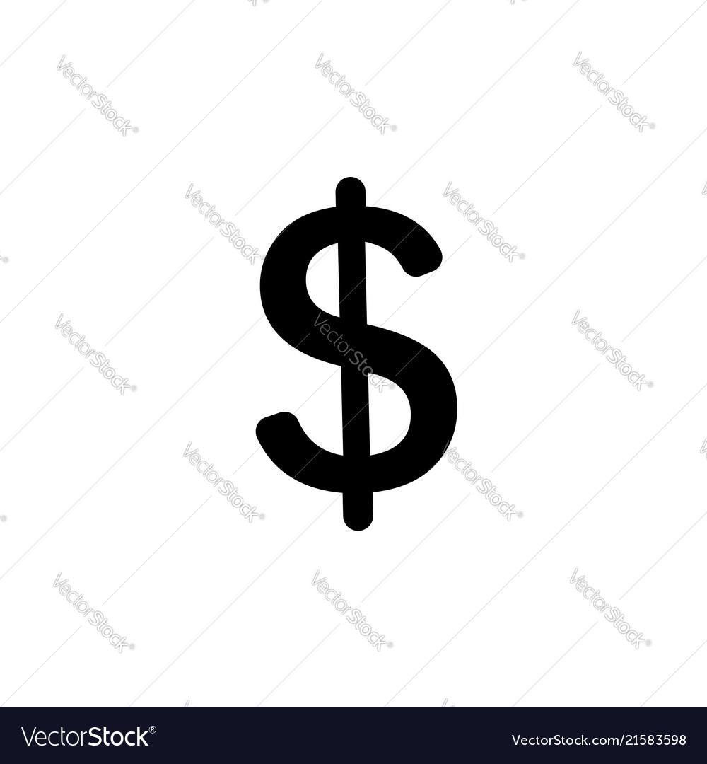 Flat dollar icon Royalty Free Vector Image - VectorStock