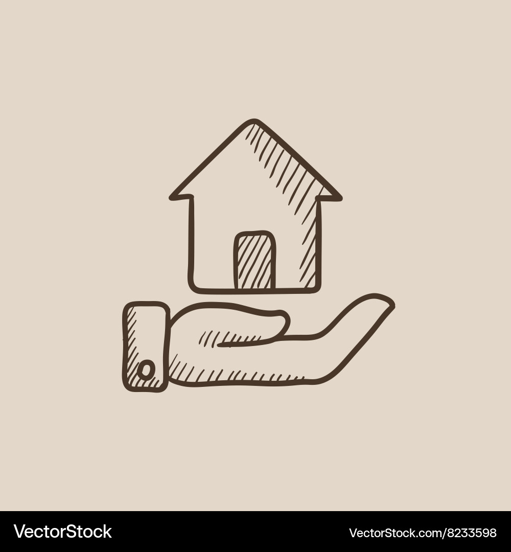 House insurance sketch icon Royalty Free Vector Image