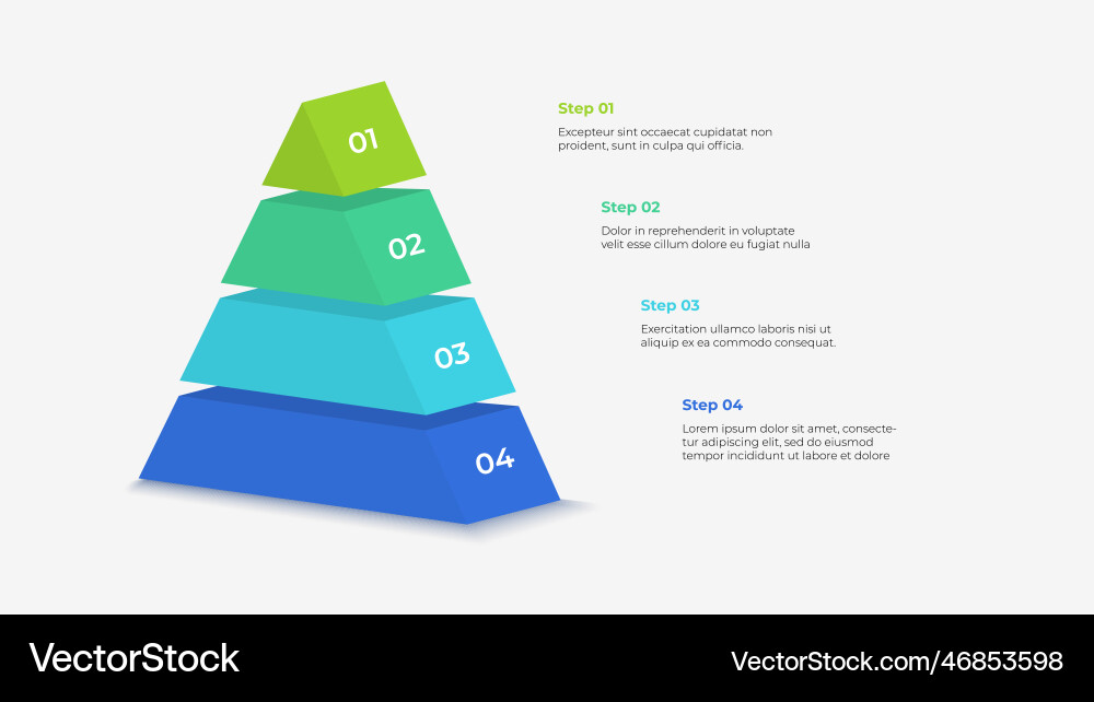 Isometric pyramid for infographic diagram divided Vector Image