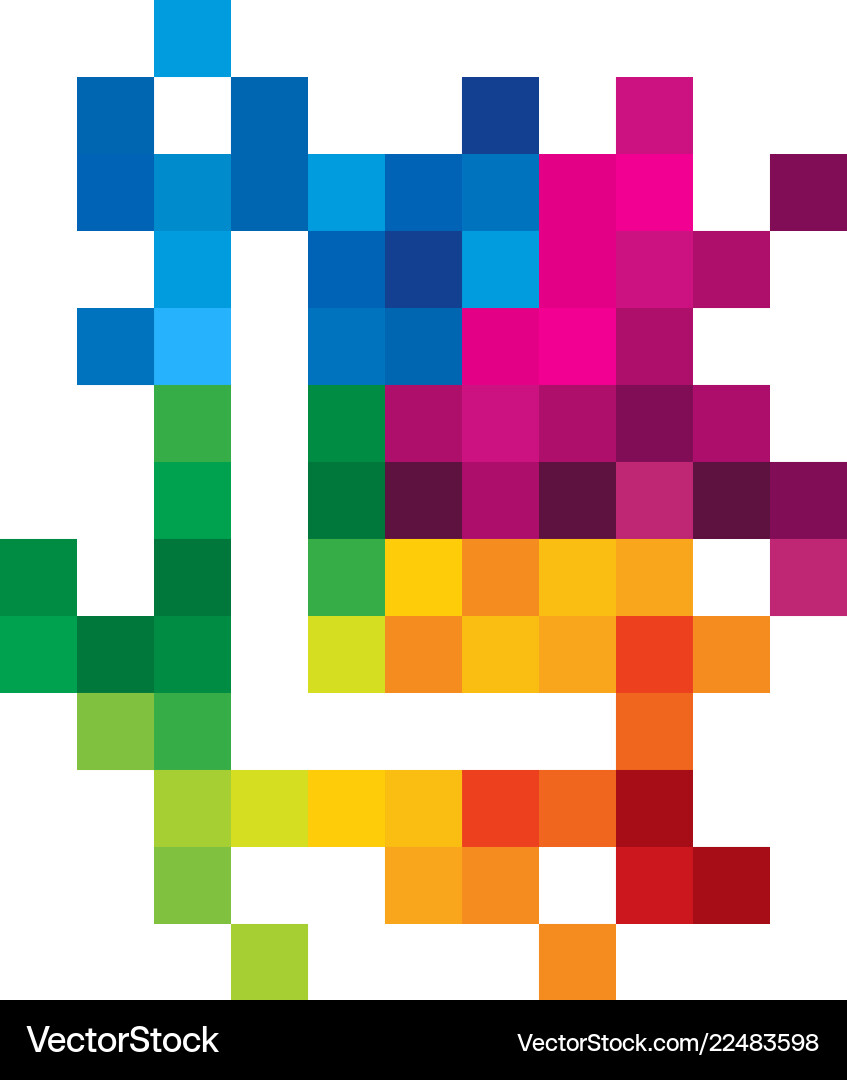 L letter mosaic pixel logo icon design Royalty Free Vector