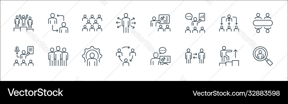 Leadership line icons linear set quality line set Vector Image