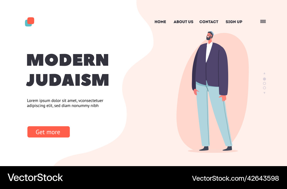 Modern judaism landing page template mature Vector Image
