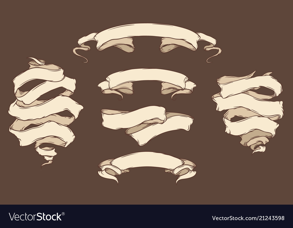 Ribbons set simple colored Royalty Free Vector Image