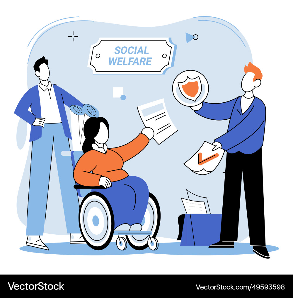 Social welfare the metaphor Royalty Free Vector Image