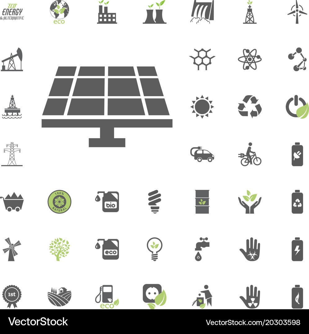Solar power station icon eco and alternative Vector Image