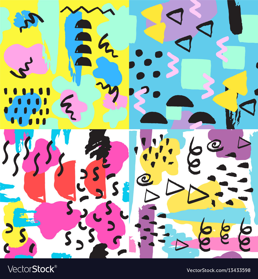 Universal memphis seamless pattern endless Vector Image Universal memphis seamless pattern endless Vector Image