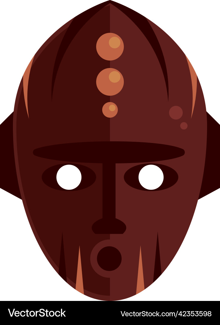 Wooden african mask Royalty Free Vector Image - VectorStock