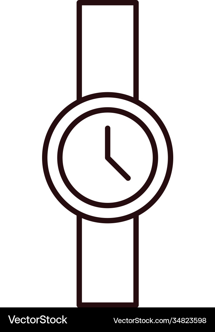 Wrist watch accessory trendy line icon Royalty Free Vector