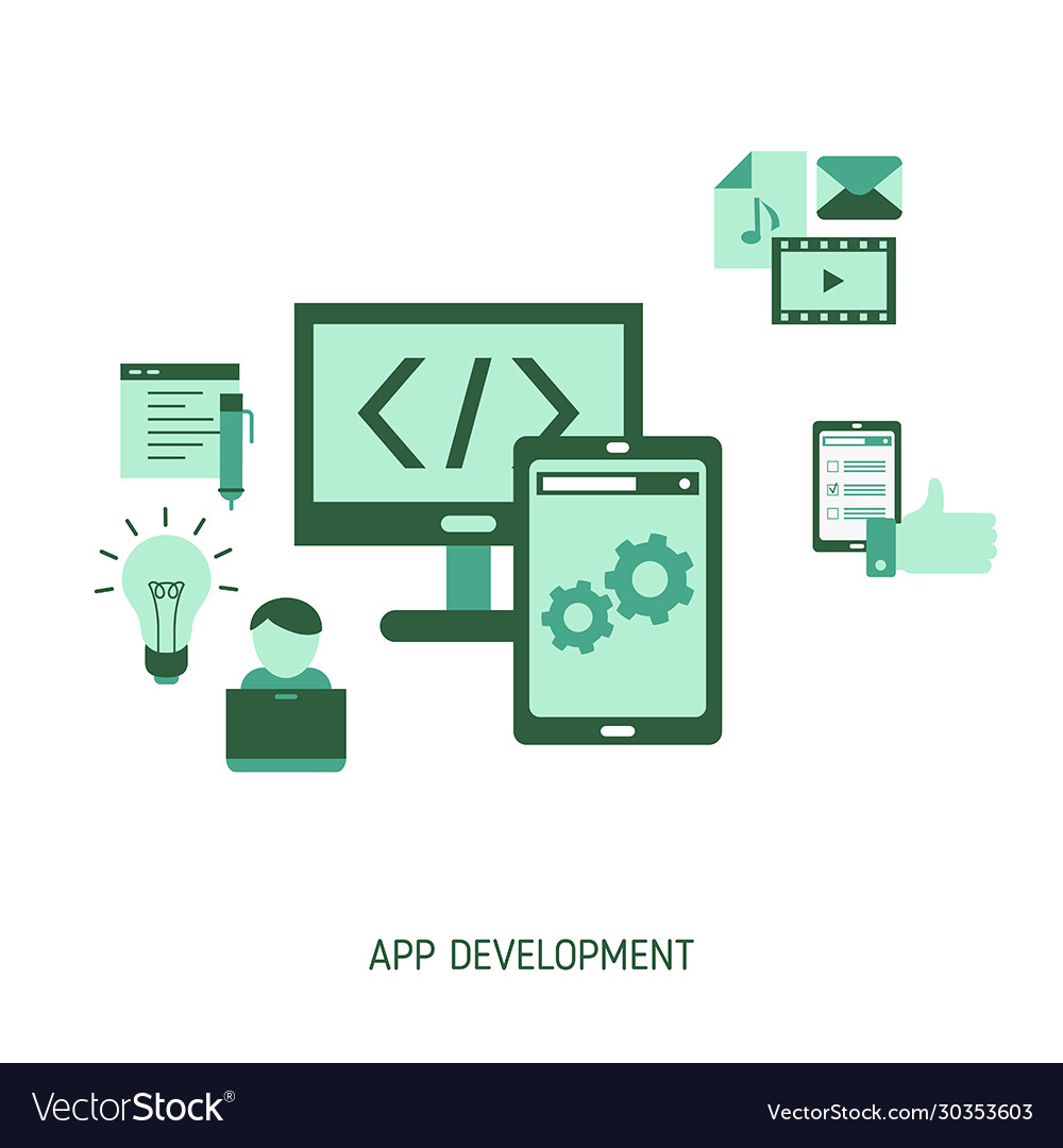 App development and design concept Royalty Free Vector Image