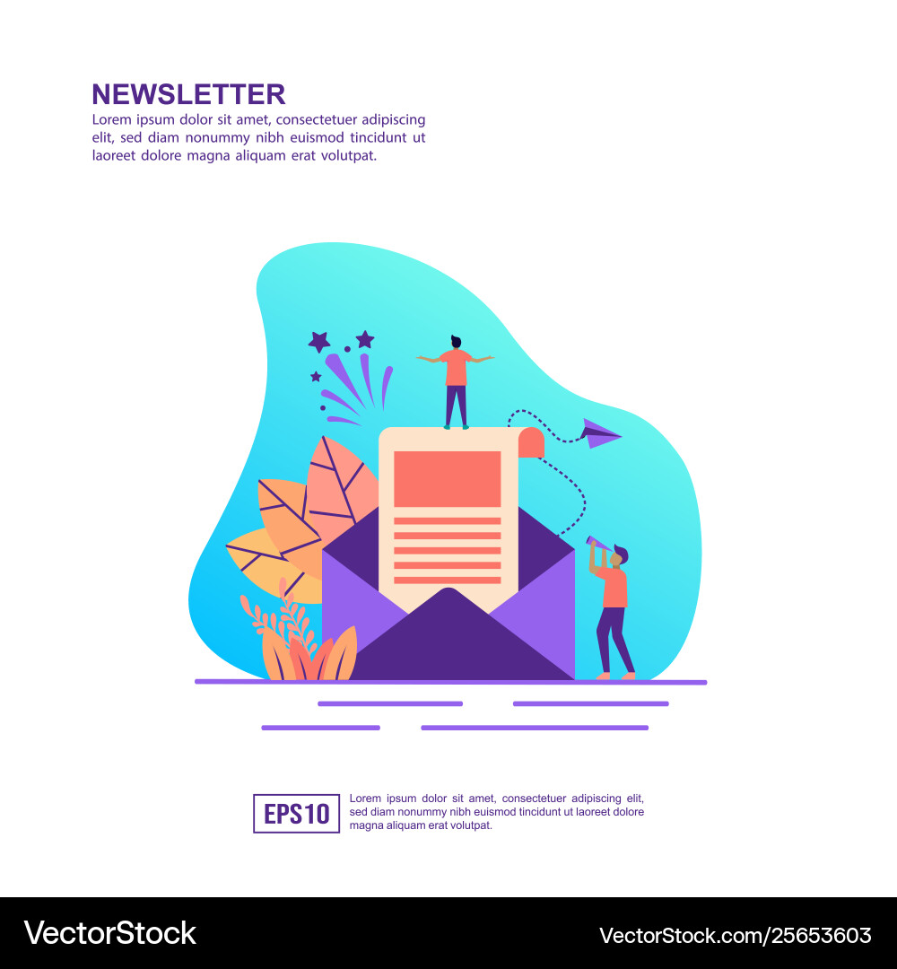Concept newsletter modern conceptual Royalty Free Vector