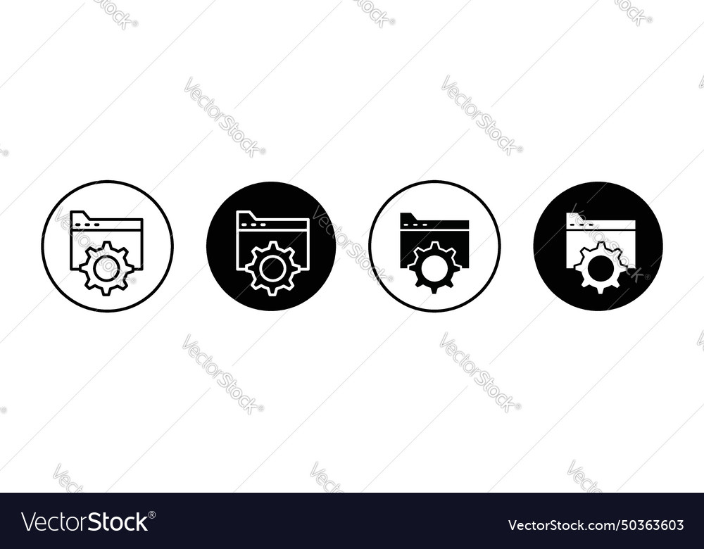 Development product icon set preferences folder Vector Image