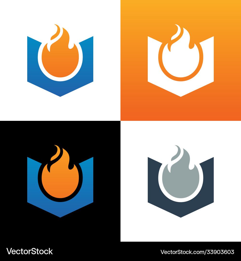 Fire and book icon design spirit logo Royalty Free Vector