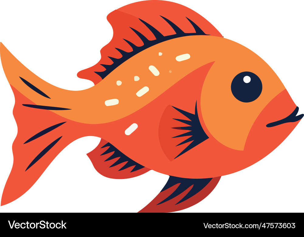 Goldfish swimming in a underwater Royalty Free Vector Image