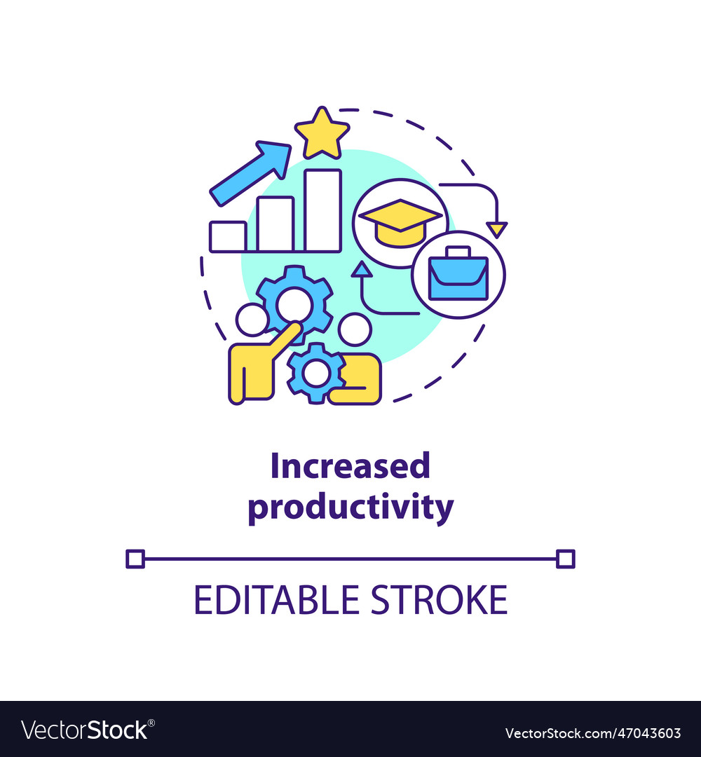 Increased productivity concept icon Royalty Free Vector Increased productivity concept icon Royalty Free Vector